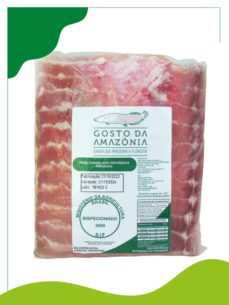 Ventrecha de Pirarucu 1kg Congelado - ASPROC